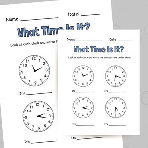 Clock Reading Exercise Kindergarten Time Telling Worksheet Printable ...