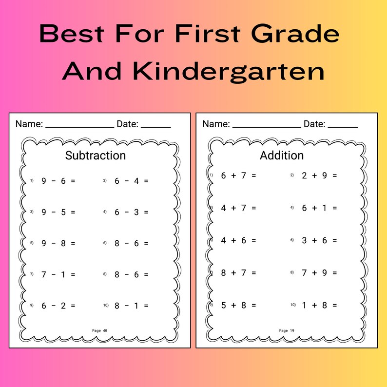 1st Grade Math Worksheet First Grade Math Printable (Download Now) - Etsy