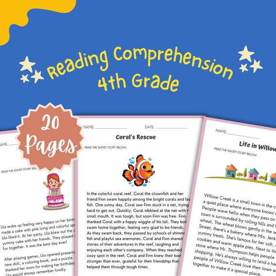 Fourth Grade Printable Reading Comprehension Grade 4 Reading