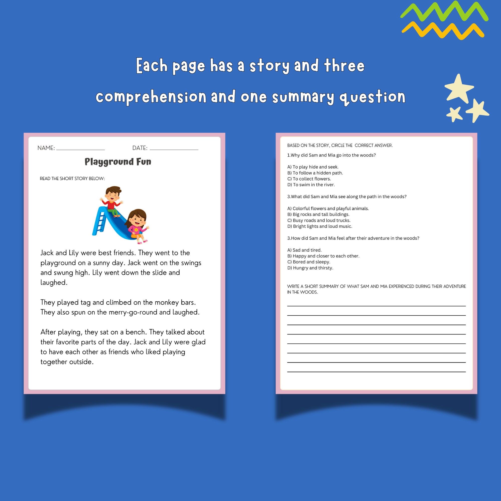 Fourth Grade Reading Printable Grade 4 Literacy Comprehension Worksheet ...
