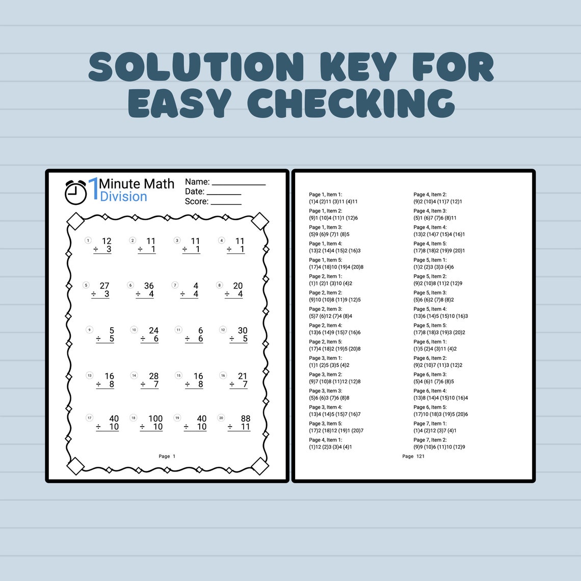 Multiplication Drill Worksheet Printable Kid Math Download Division ...