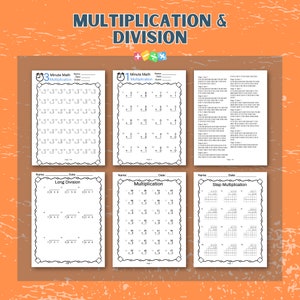 Printable Math Worksheet Bundle Math Activity Book Kid Multiplication ...