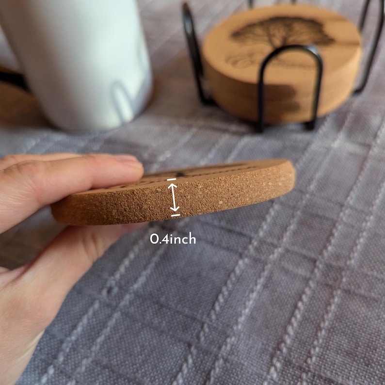Engraved Cork Coaster Set Custom Logo Drink Coaster Personalized ...