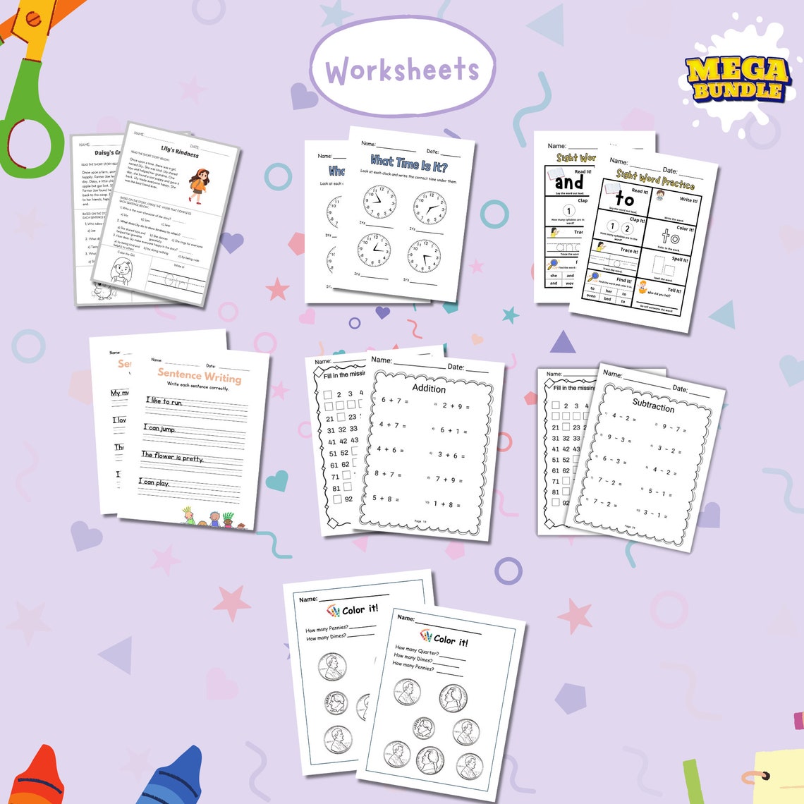 Kindergarten 1st Grade Summer Review Math Practice 1st Grade Summer ...