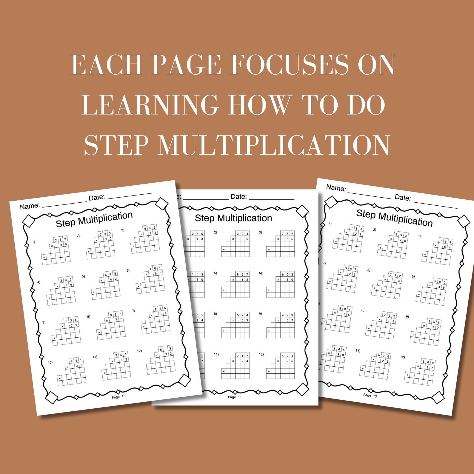 Step Multiplication Worksheet Fifth Grade Homeschool Printable ...