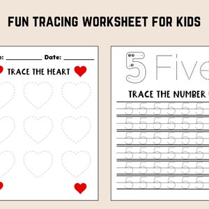 Shape Tracing Worksheet Preschool Number Tracing Worksheet Bundle ...