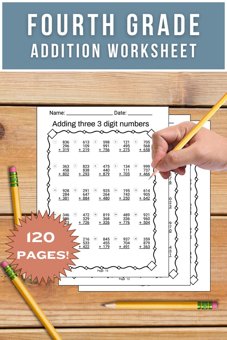 Grade 4 Addition Worksheet Math Fourth Grade Sheet Math Printable ...