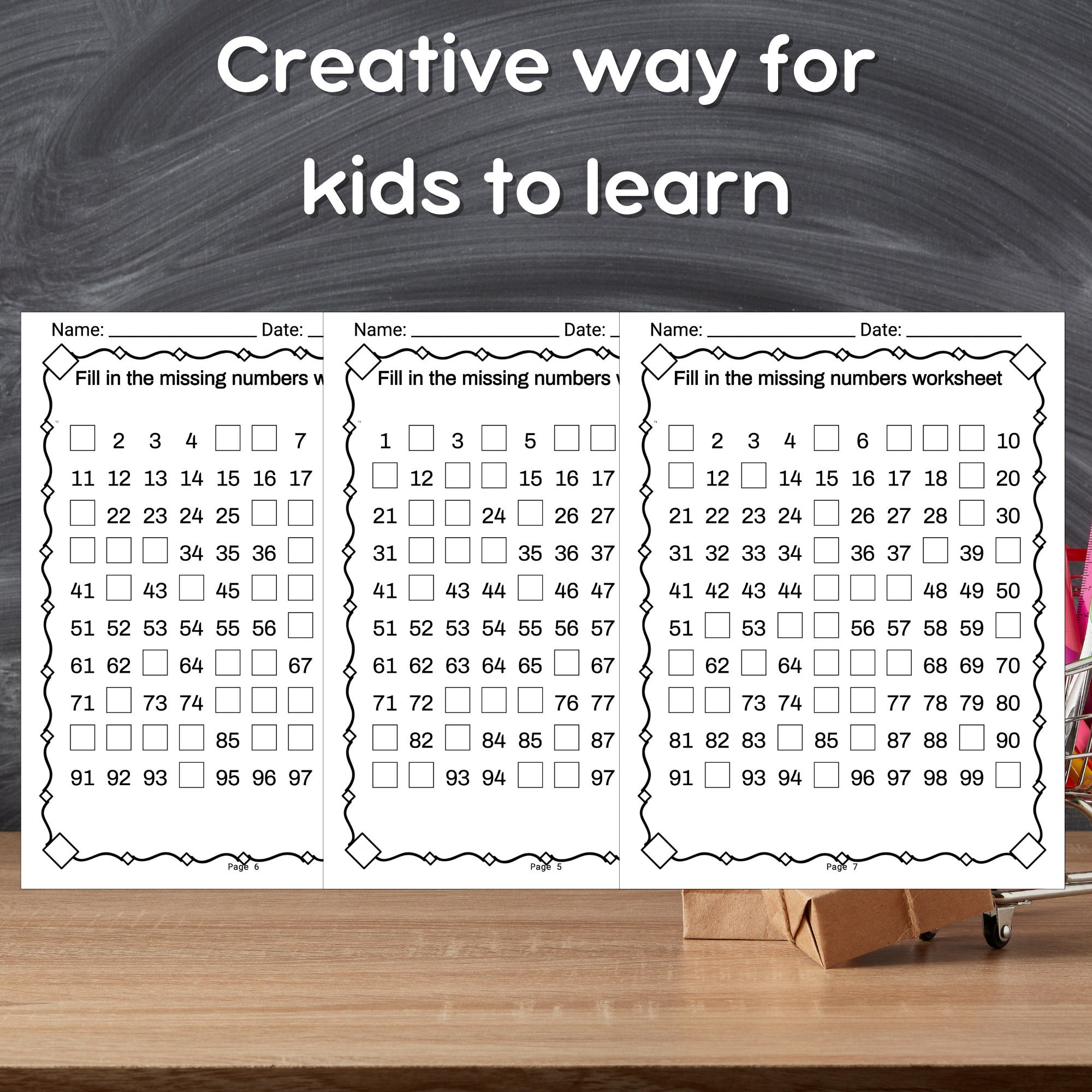 Counting Worksheet Printable Kindergarten Math Worksheet Count Number ...