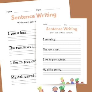 Sentences 1st Grade Practice Worksheet Writing Printable Sentence ...