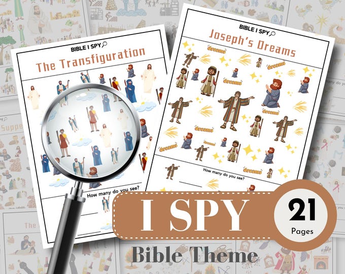 Printable I Spy Bible Activity Seek and Find Bible Printable Sunday ...
