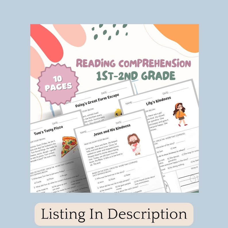 Reading Comprehension Worksheet 4th Grade Comprehension Read Fourth ...