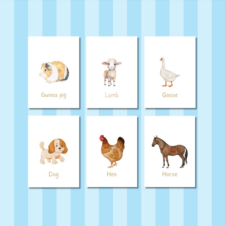 Preschool Card Farm Animal Instant Download Flashcard Printable ...