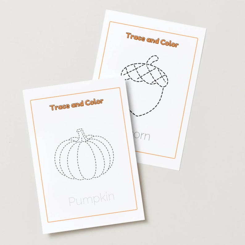 Trace and Color Worksheets Bundle Preschool Kindergarten All Seasons ...