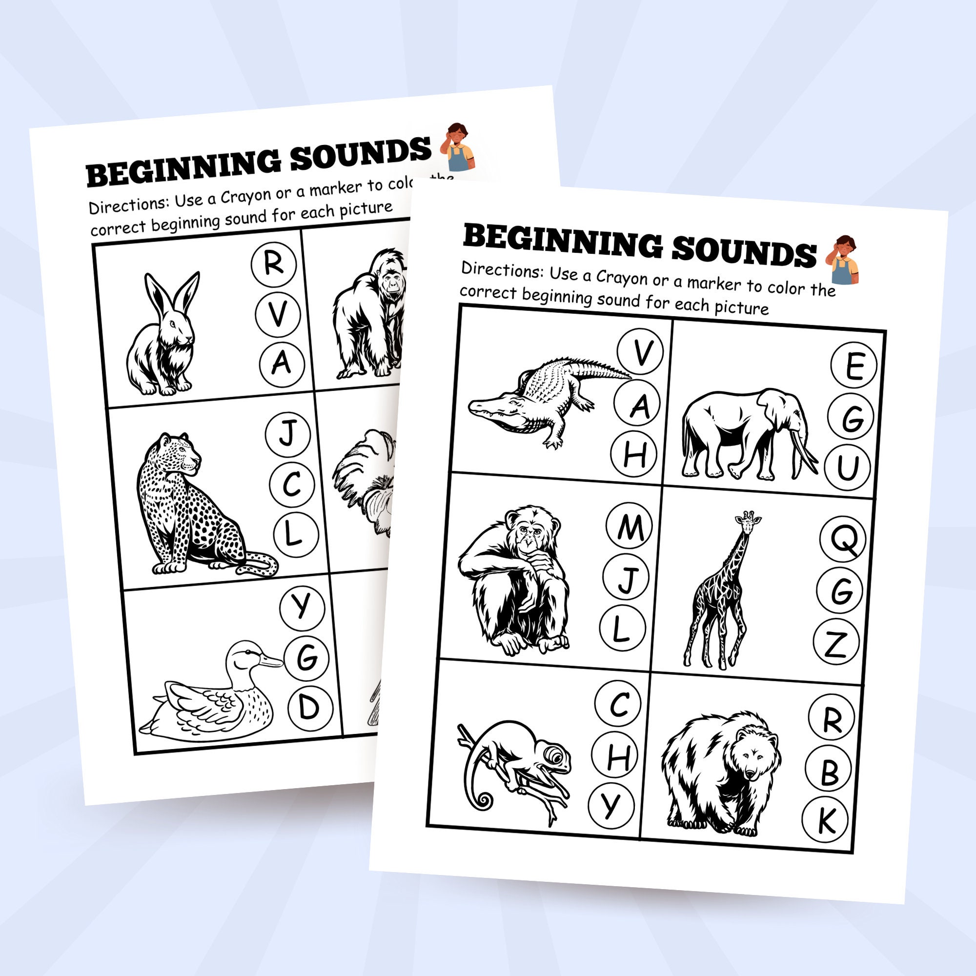 Letter Sound Worksheet Early Reading Development Printable Alphabet ...