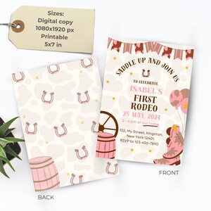 Cowgirl 1st Birthday Invitation Editable Western Theme Birthday Invite ...