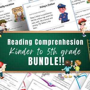 Reading Comprehension Worksheet Bundle Educational Printable 2nd Grade ...