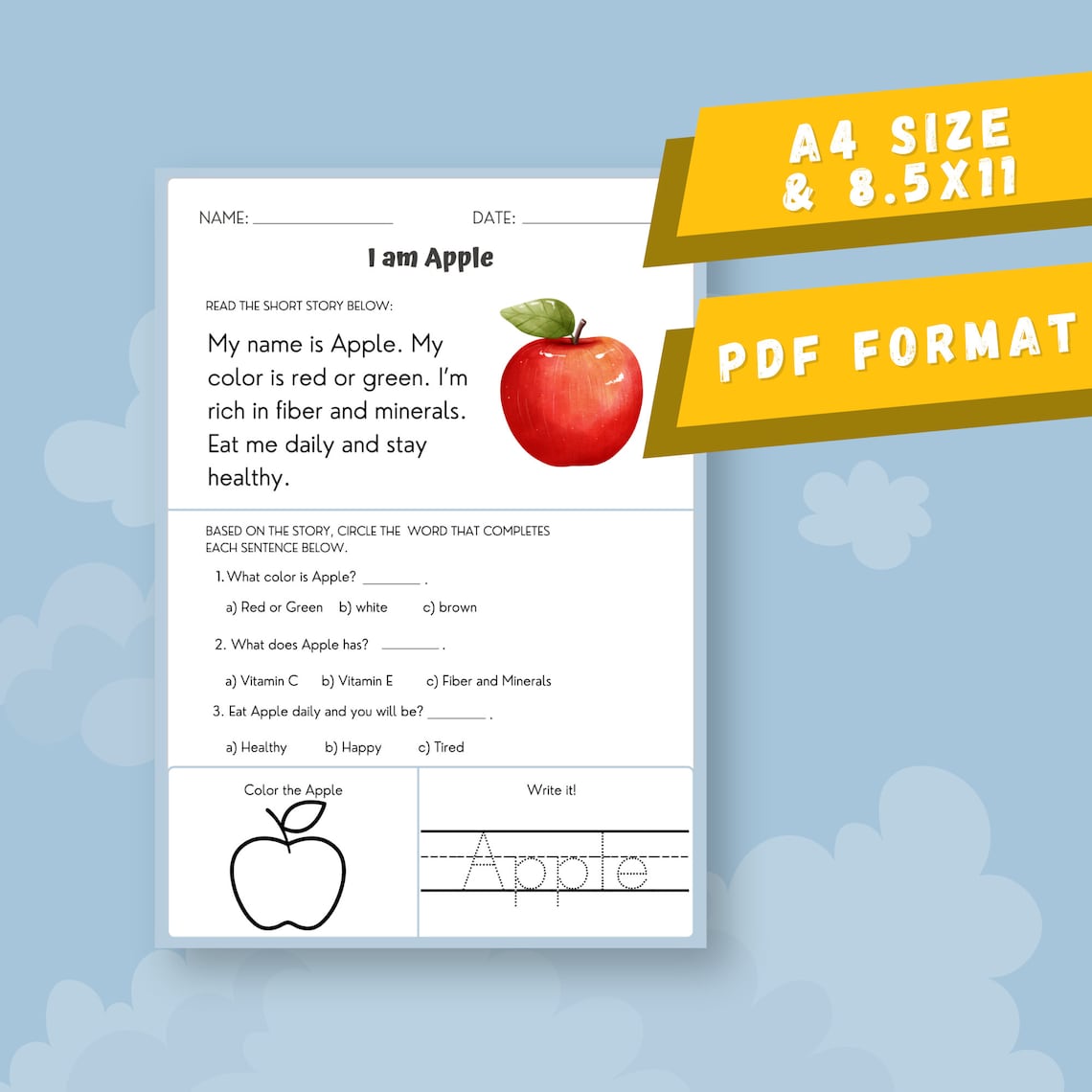 Reading Comprehension Worksheet Printable Toddler Worksheet Kid Reading ...