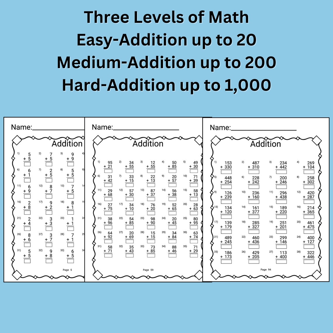 Second Grade Addition Worksheet Printable Homeschool Practice 3rd Grade ...