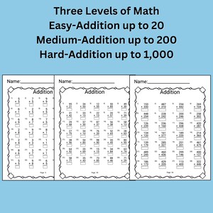 Second Grade Addition Worksheet Printable Homeschool Practice 3rd Grade ...