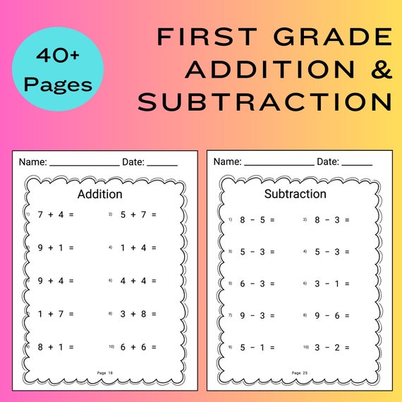 Math Worksheets For Grade 1 Addition And Subtraction