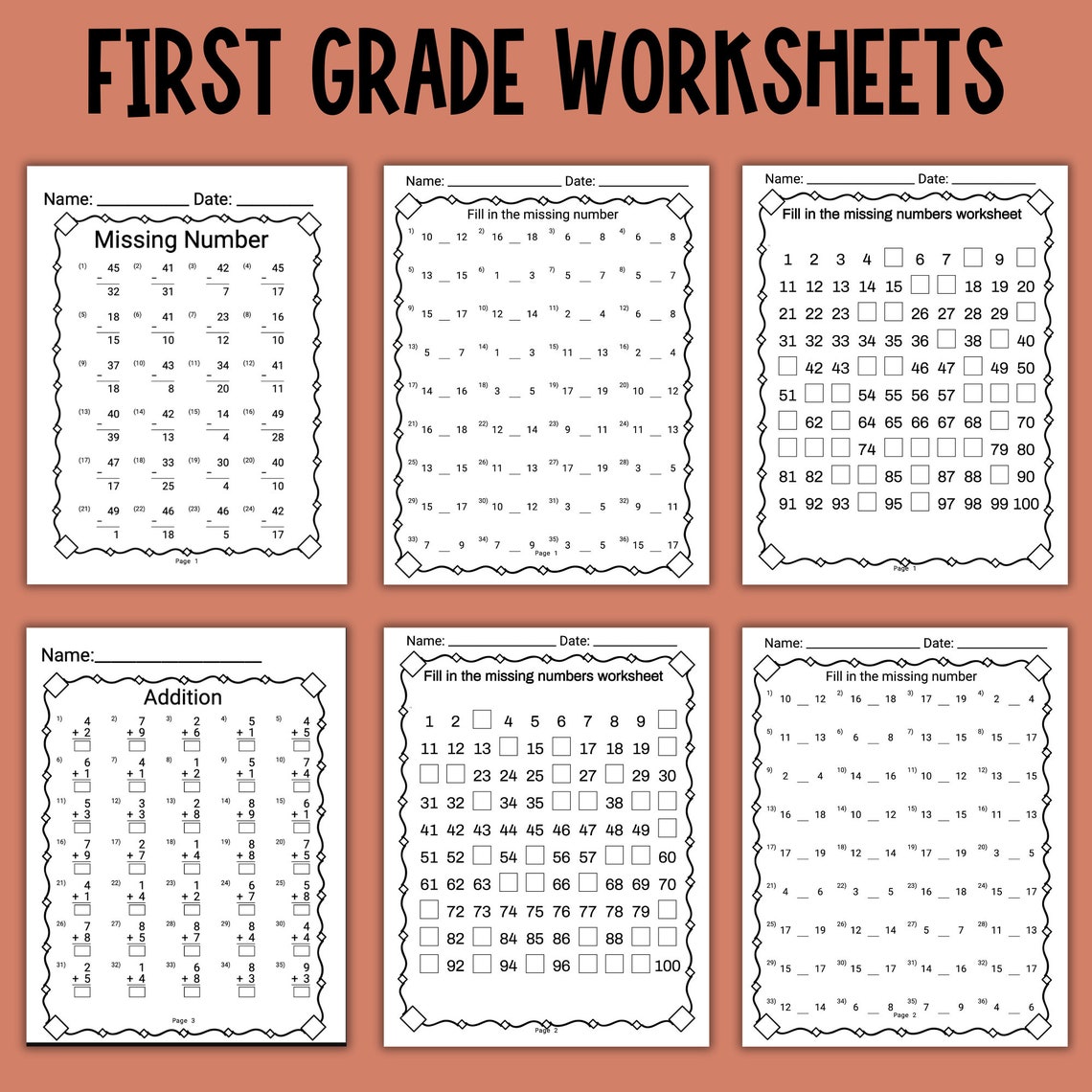 Math Worksheet Mega Bundle Homeschool Printable Kindergarten Math ...