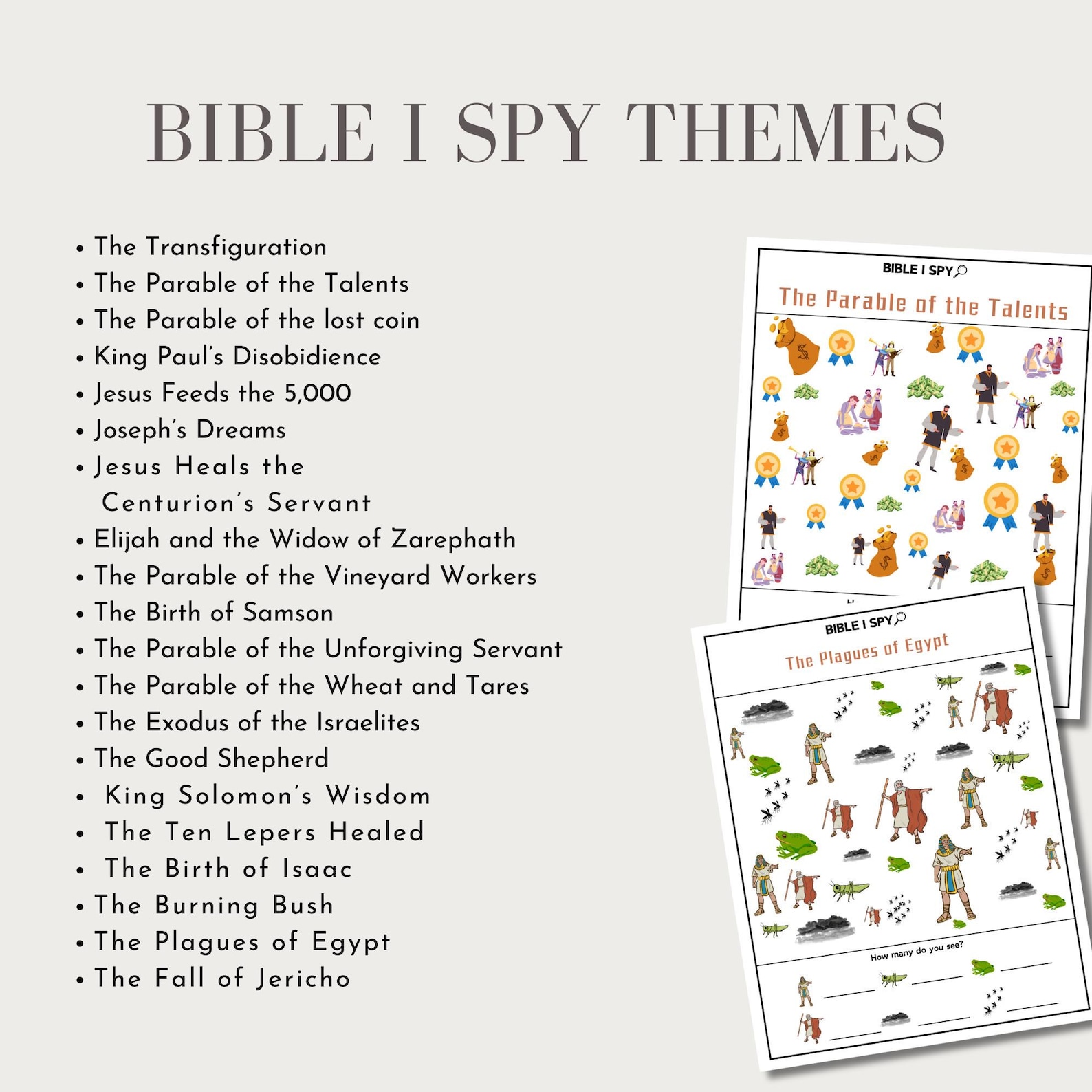 Bible I Spy Bible Activity Printable Game for Kid Bible Activity ...