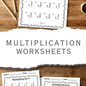 Multiplication Practice Worksheet Printable Bundle Multiply Worksheet ...