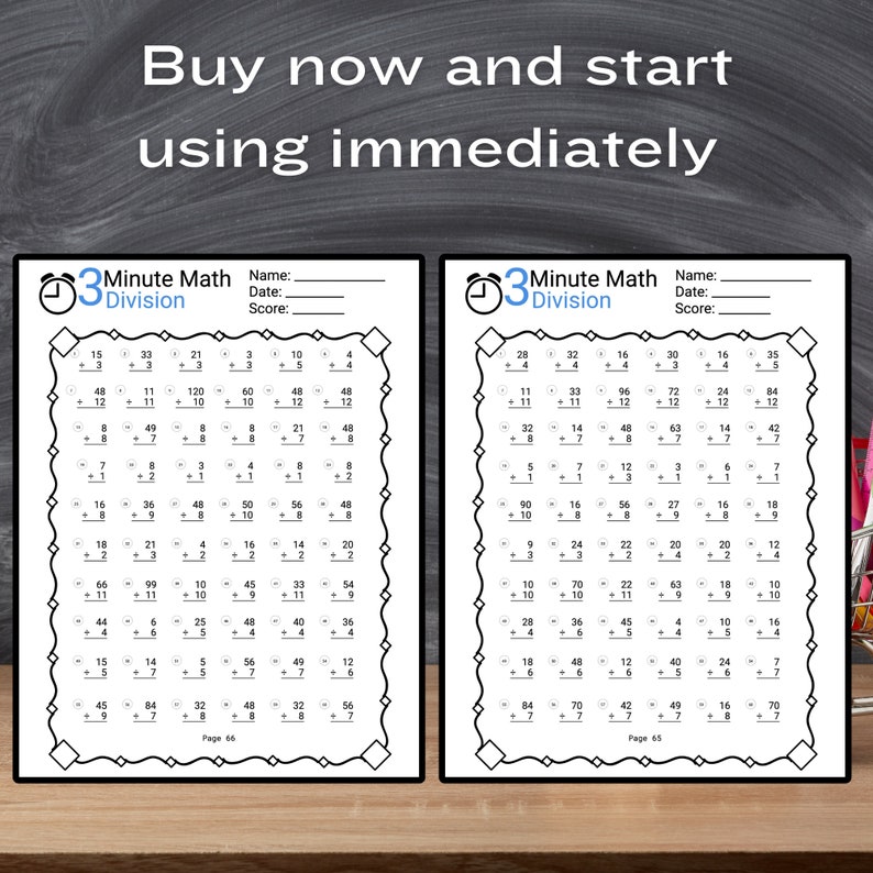 Division Worksheet Printable Practice Sheet 3rd Grade Division Fact ...