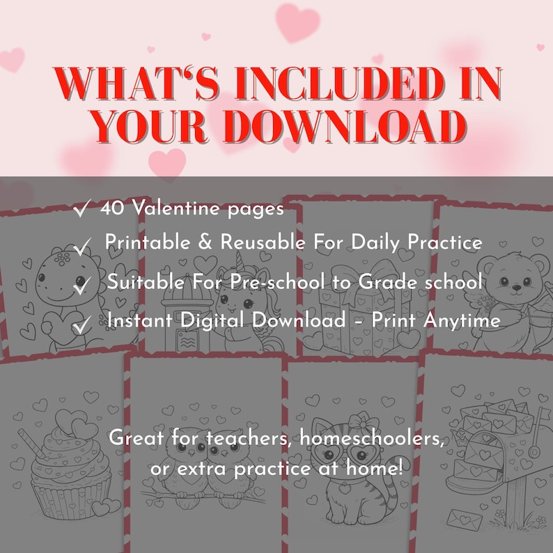 Valentine Coloring Pages for Kids Coloring Book Valentines Day Coloring ...