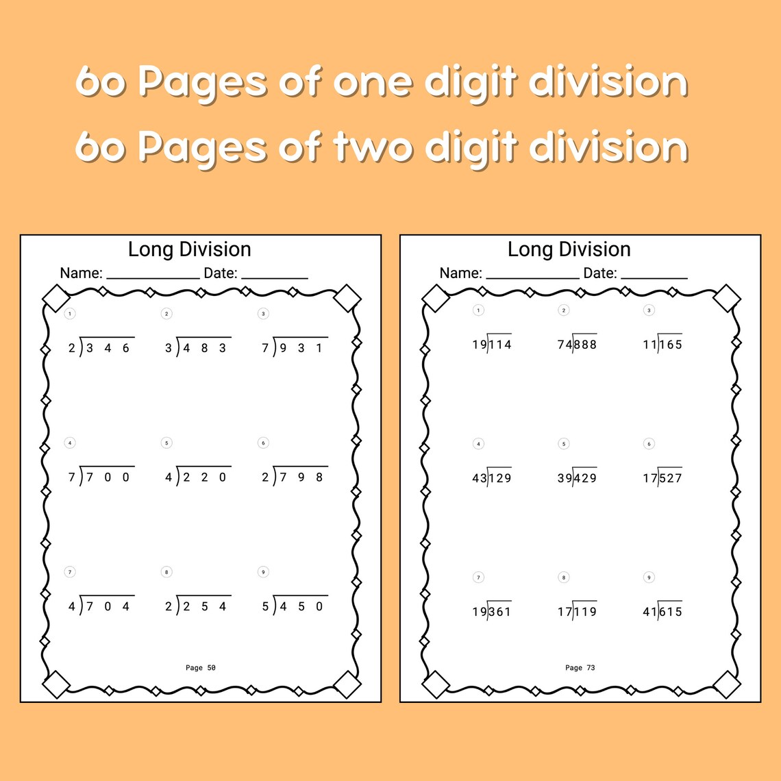 Long Division Math Worksheet Printable 5th Grade Division Math ...