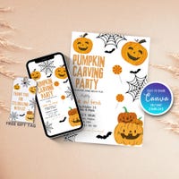 Fall Kid's Birthday Party Invitation, Editable Invitation Template, Kid ...