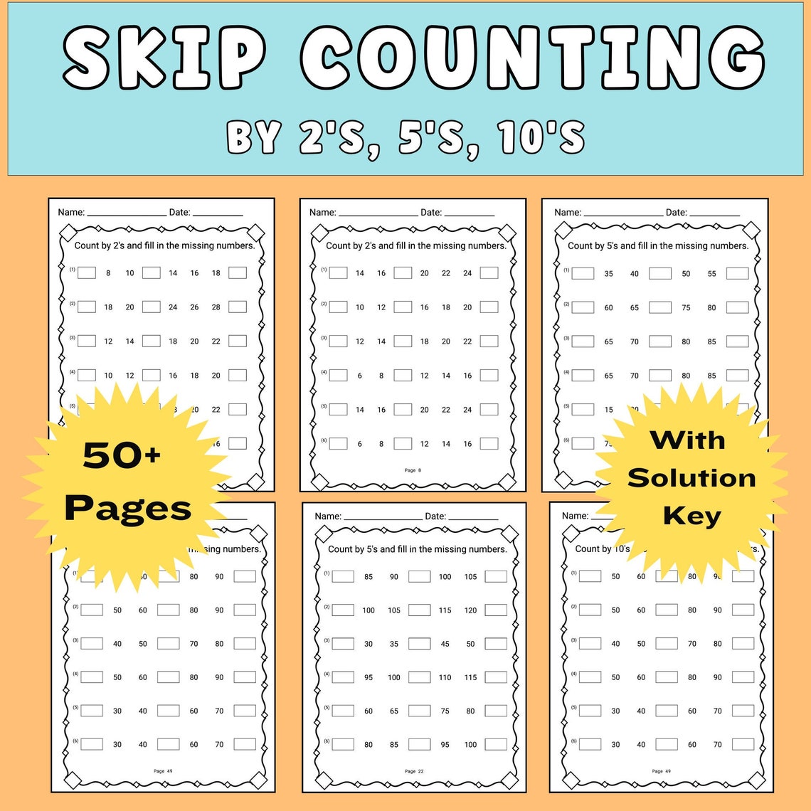 Skip Counting Worksheet Grade 1 Skip Counting 2 Printable Counting by 2 ...