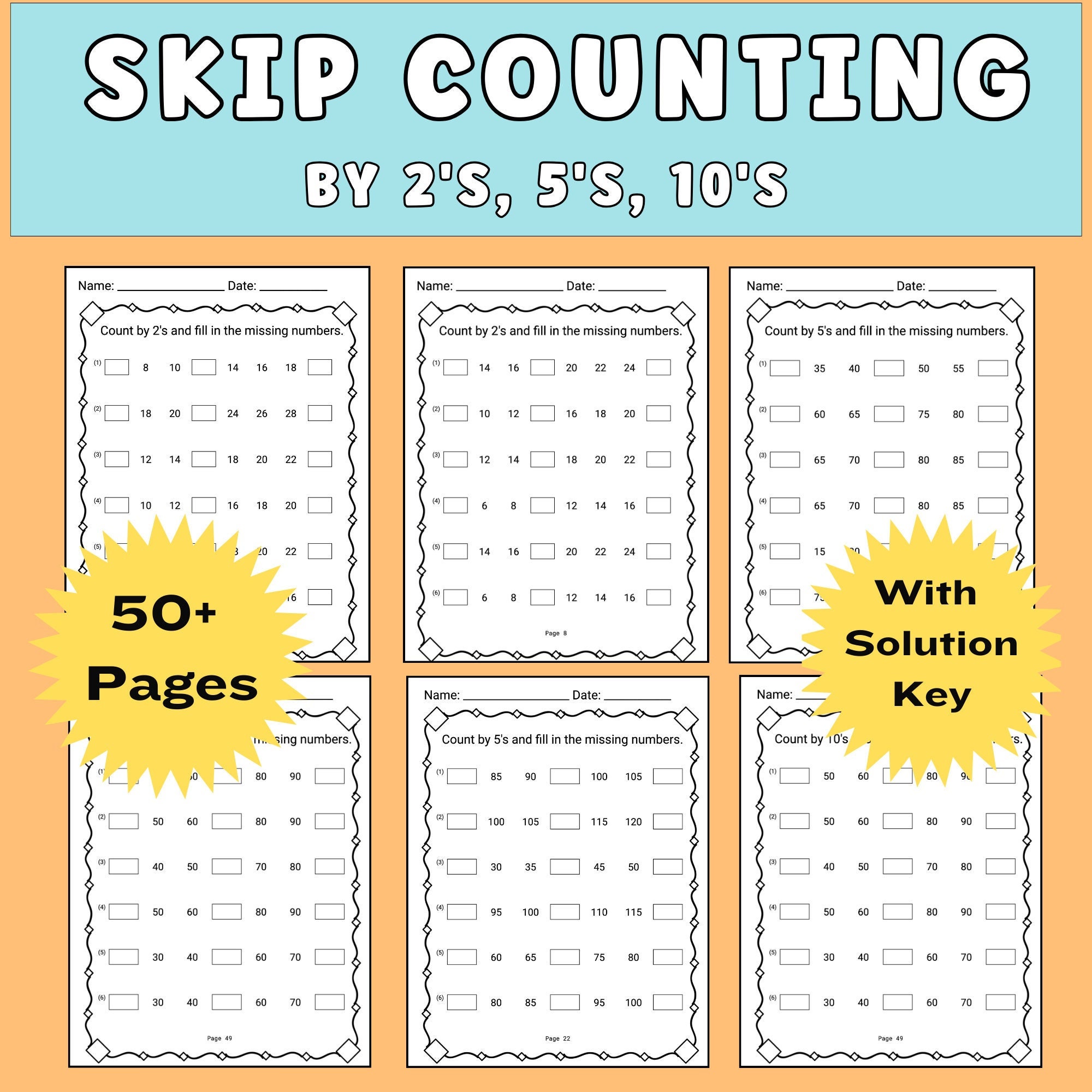 Skip Counting Worksheet Grade 1 Skip Counting 2 Printable Counting by 2 ...