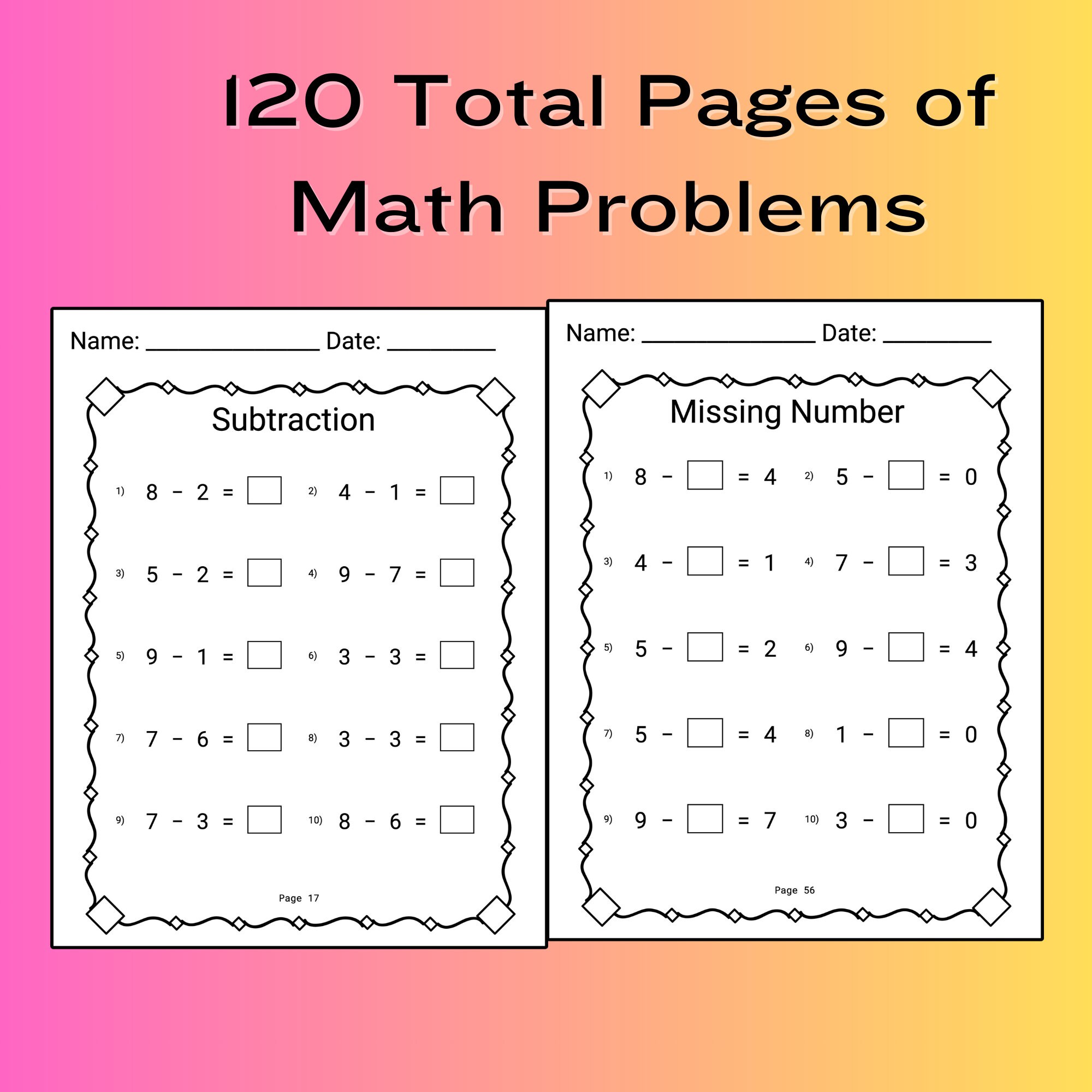 Mathematics First Grade Addition Subtraction Worksheet 1st Grade ...