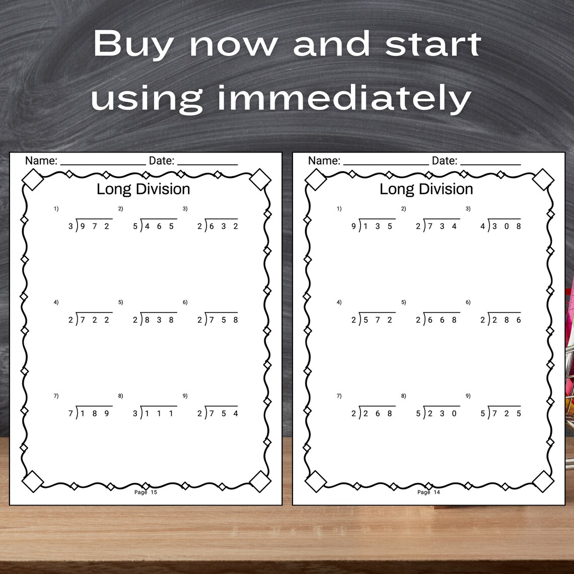 5th Grade Long Division Math Printable Homeschool Long Division Math ...