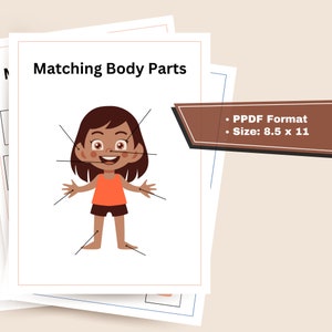 Body Part Matching Printable Game Girl Body Part Anatomy Kid Busy Book ...