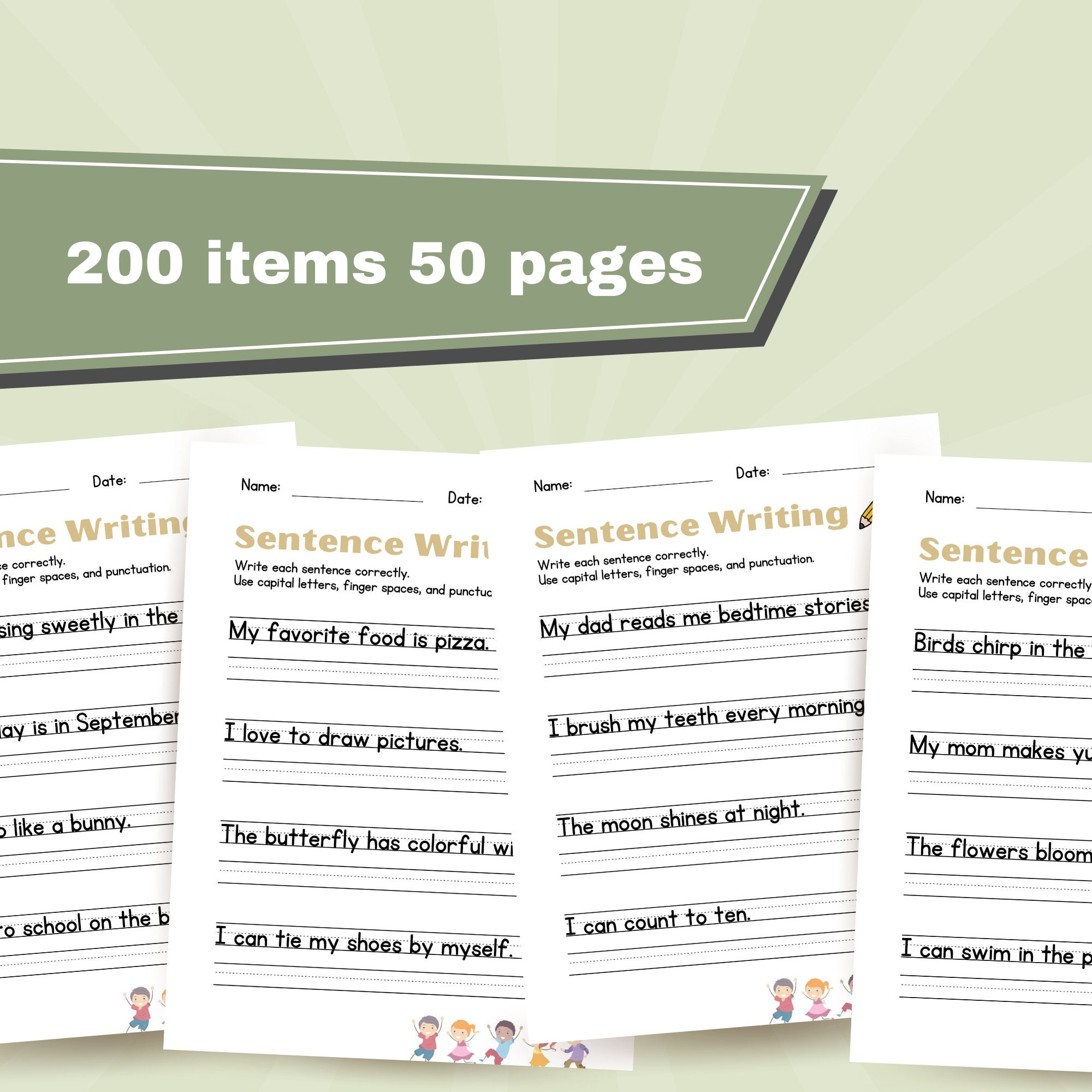 Write Sentence Worksheet Printable Sentence Formation Practice Sentence ...