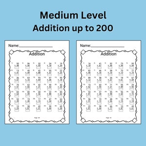 Second Grade Addition Worksheet Printable Homeschool Practice 3rd Grade ...