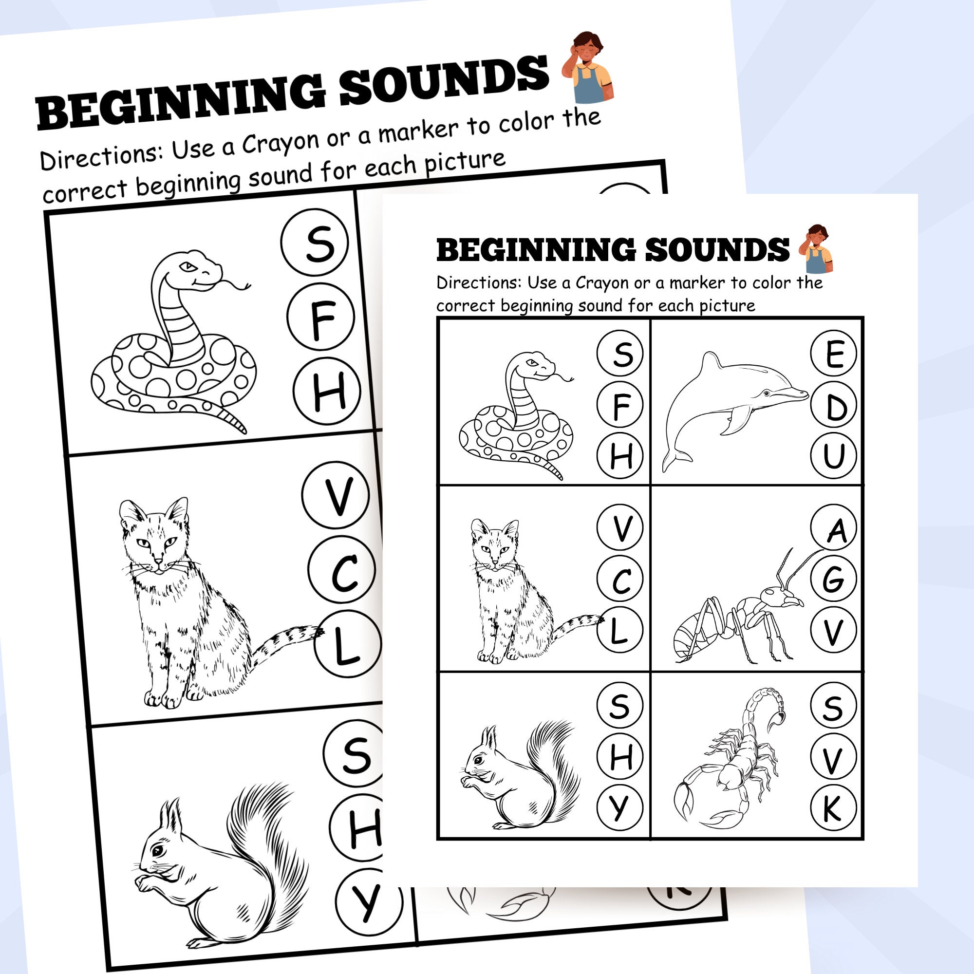 Letter Sound Worksheet Early Reading Development Printable Alphabet ...