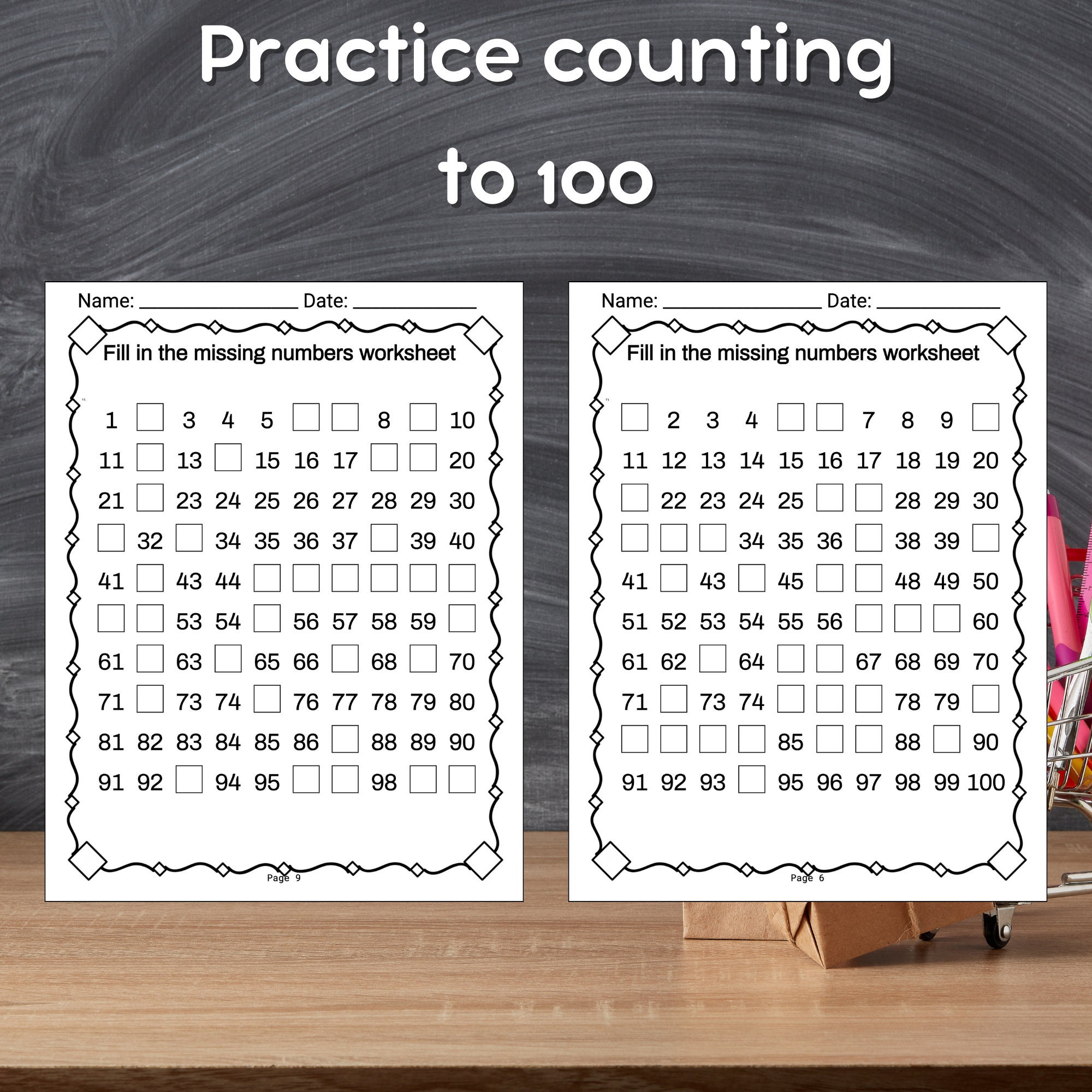 Counting Worksheet Printable Kindergarten Math Worksheet Count Number ...