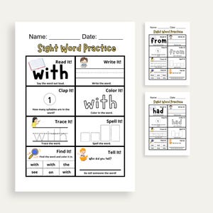 Fry First Hundred Sight Word Kindergarten Worksheet Preschool Sight ...