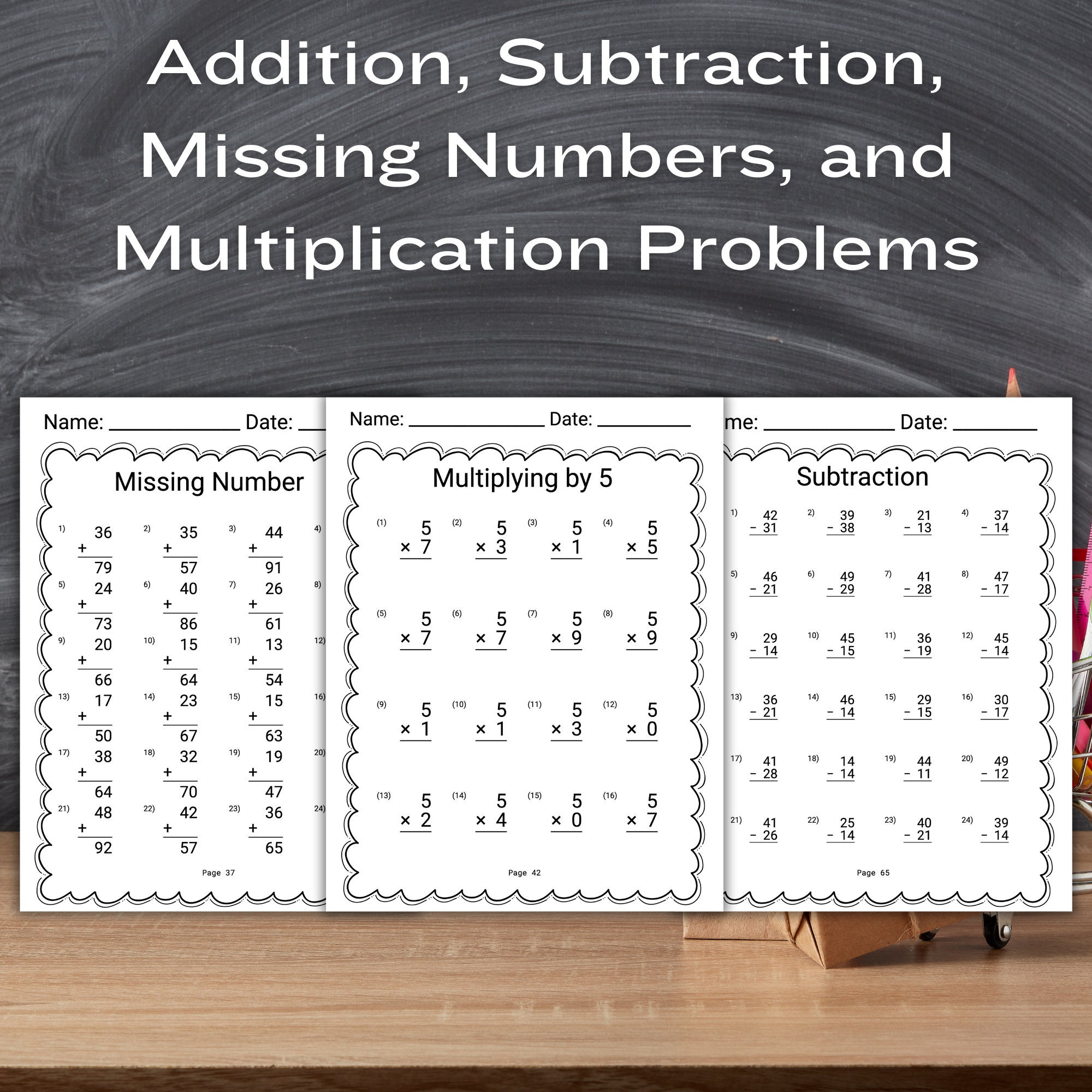 2nd Grade Math Worksheet Bundle Addition Subtraction Worksheet ...