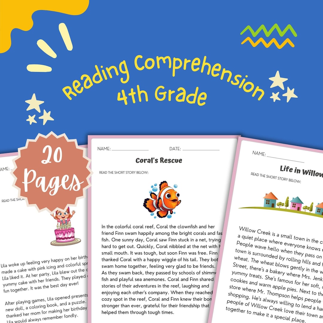 Literacy Worksheet 4th Grade Elementary Reading Passage Sheet 4th Grade ...