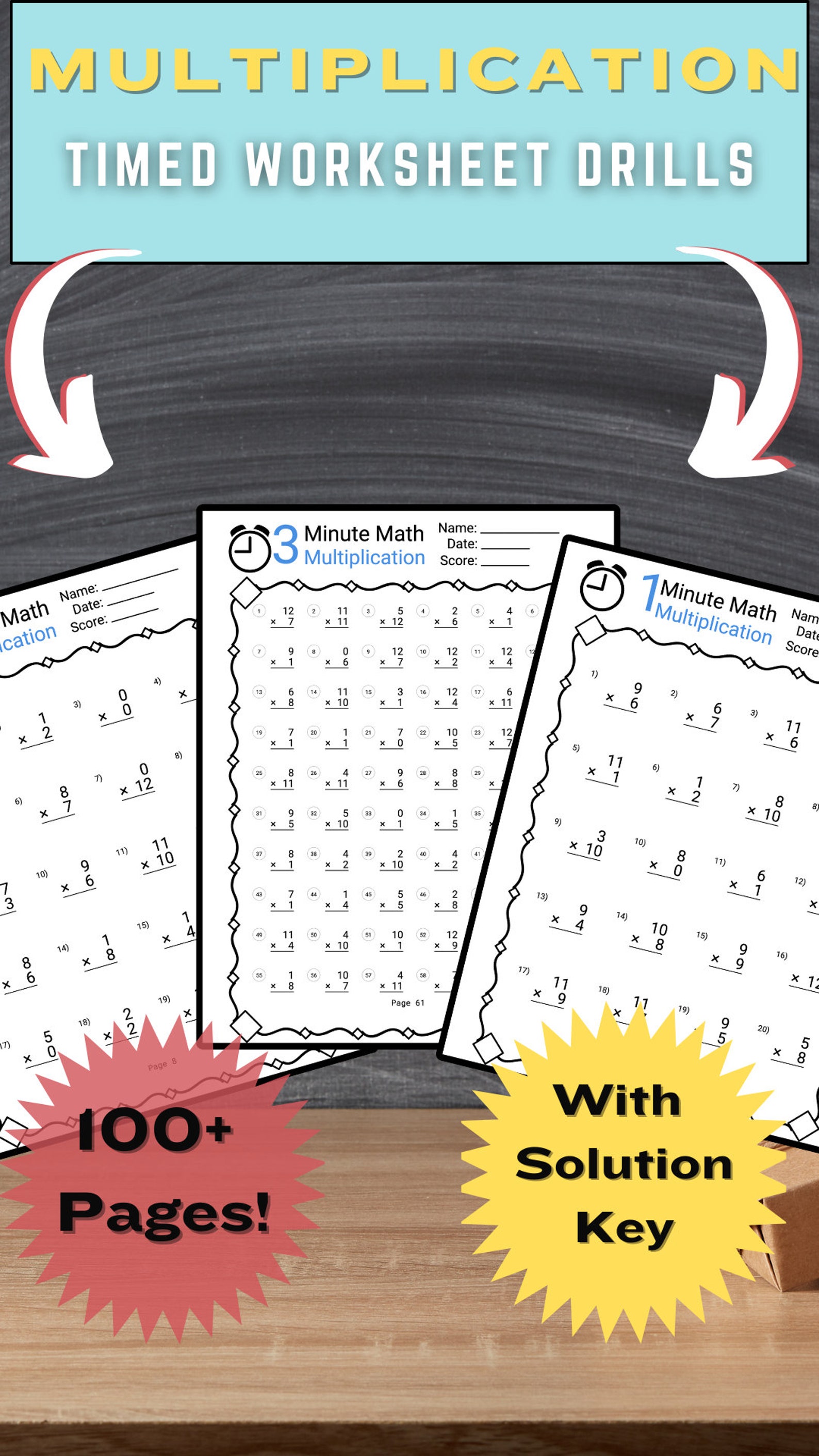 Multiplication Worksheet Timed Math Multiplication Table Homeschool ...