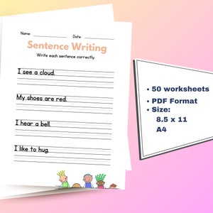 Writing Practice Kinder Printable First Grade Sentence Writing ...