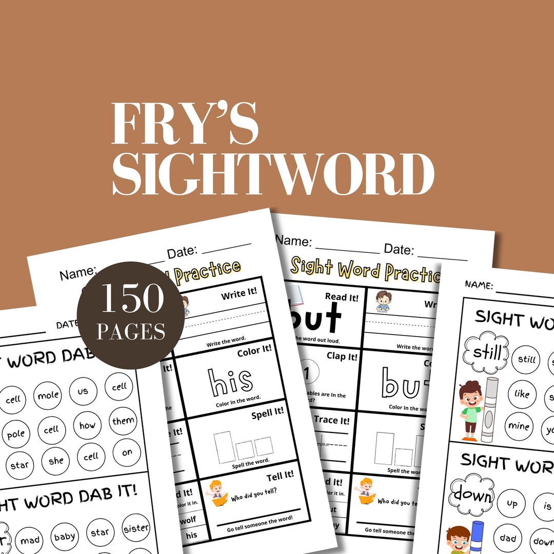 Printable Fry 1st Hundred Sight Word Worksheet Reading Kindergarten ...