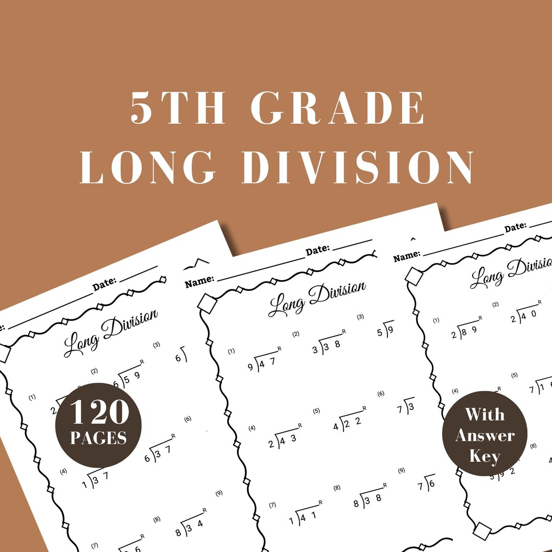 5th Grade Long Division Math Printable Homeschool Long Division Math ...
