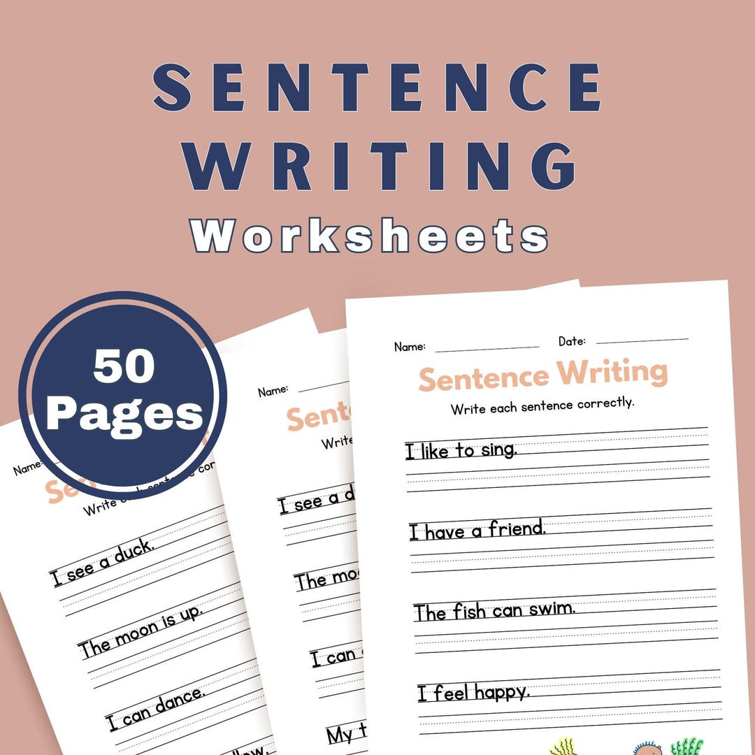 Sentences 1st Grade Practice Worksheet Writing Printable Sentence ...