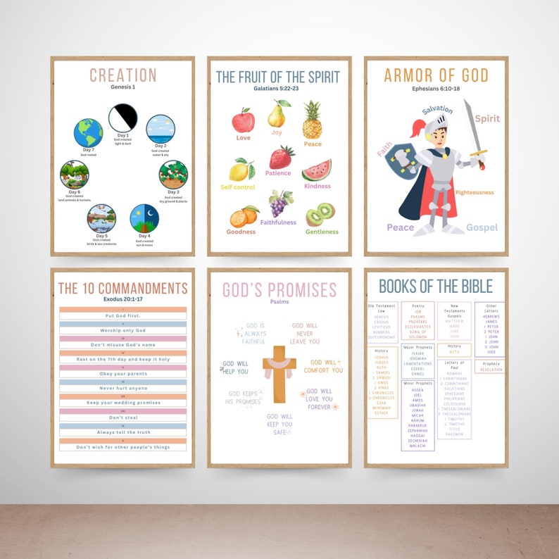 10 Commandment Poster Printable Kid Wall Art Ten Commandment Curriculum ...