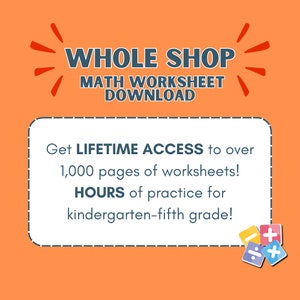 Printable Math Worksheet Bundle Math Activity Book Kid Multiplication ...